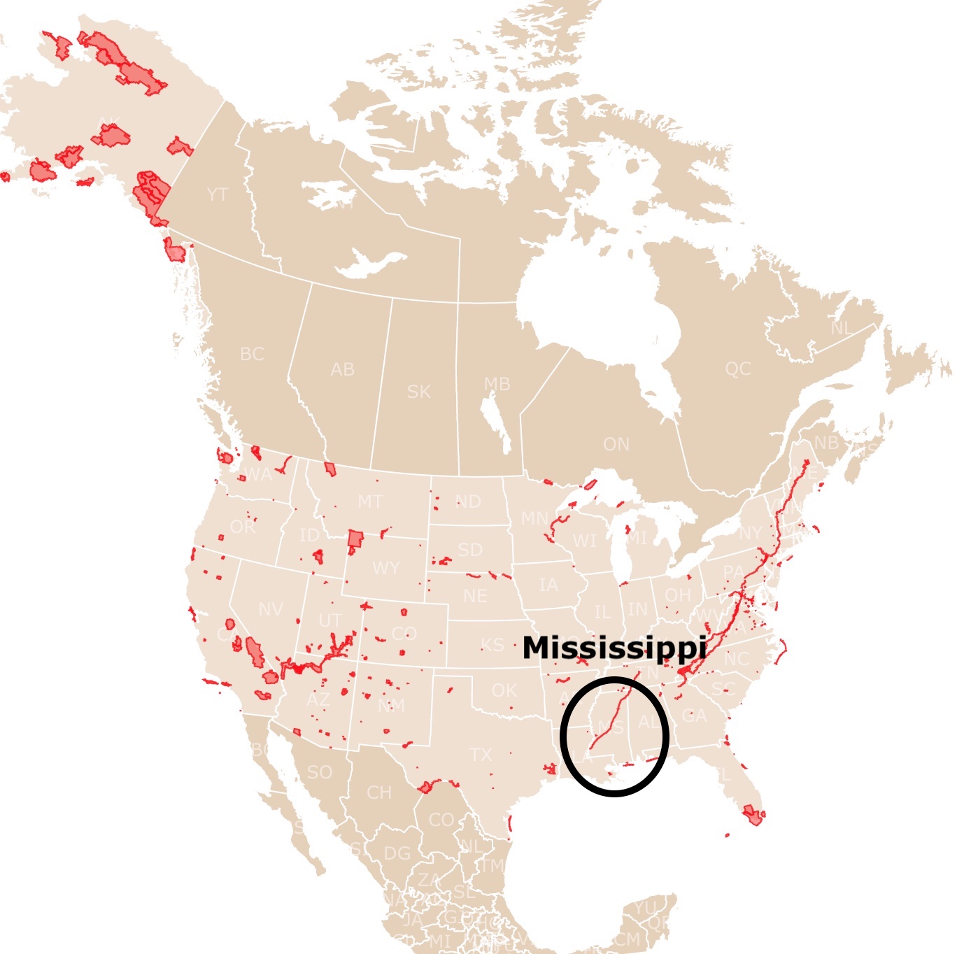 Interactive Map of Mississippi's Parks and Protected Areas